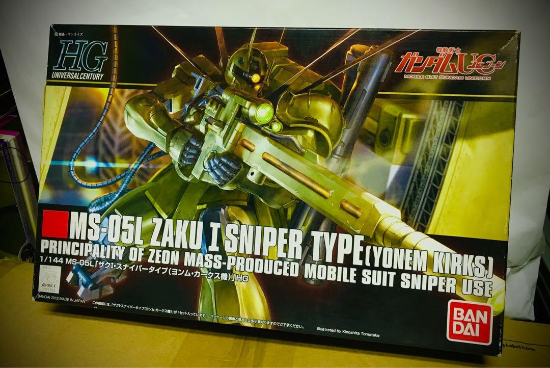 HG 1/144 MS-05L ZAKU-I SNIPER TYPE (YONEM KIRKS) ザクI・スナイパータイプ (ヨンム・カークス機), 興趣及遊戲, 玩具 & 遊戲類 ...