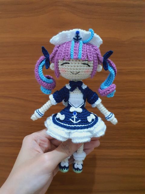 Hololive Minato Aqua Handmade Crochet Doll, Hobbies & Toys, Stationery ...