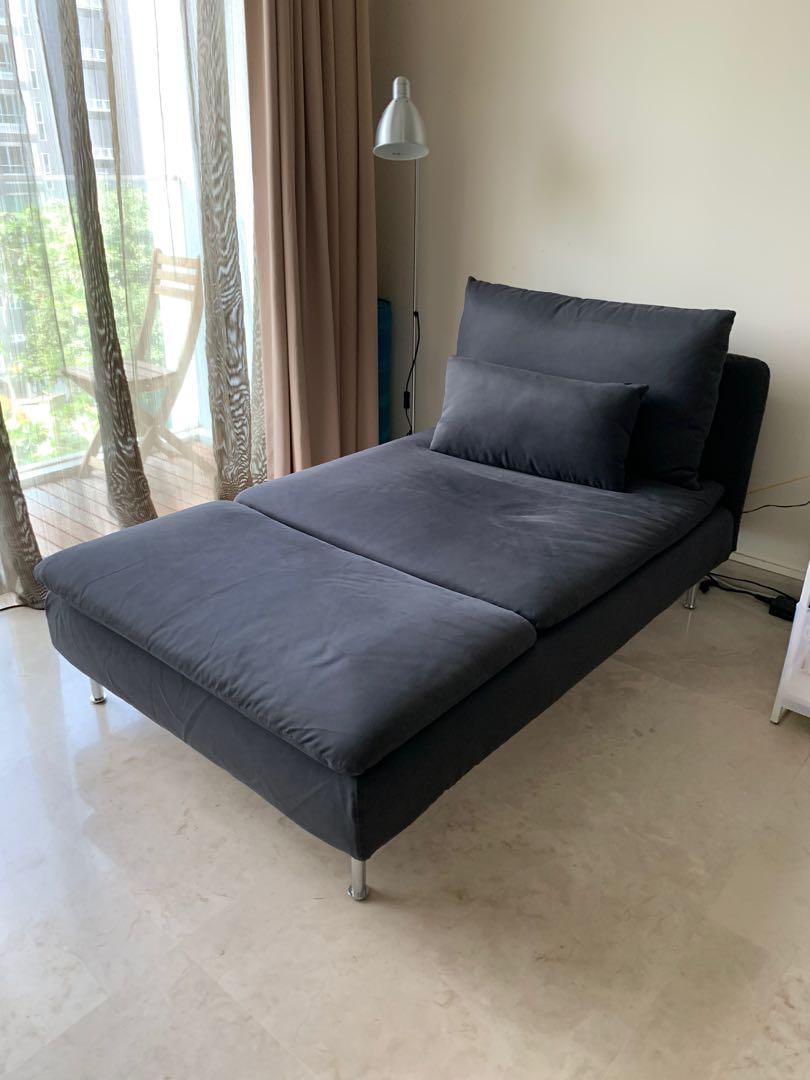IKEA SODERHAMN Chaise Lounge, Samsta Dark Grey, Furniture & Home Living ...