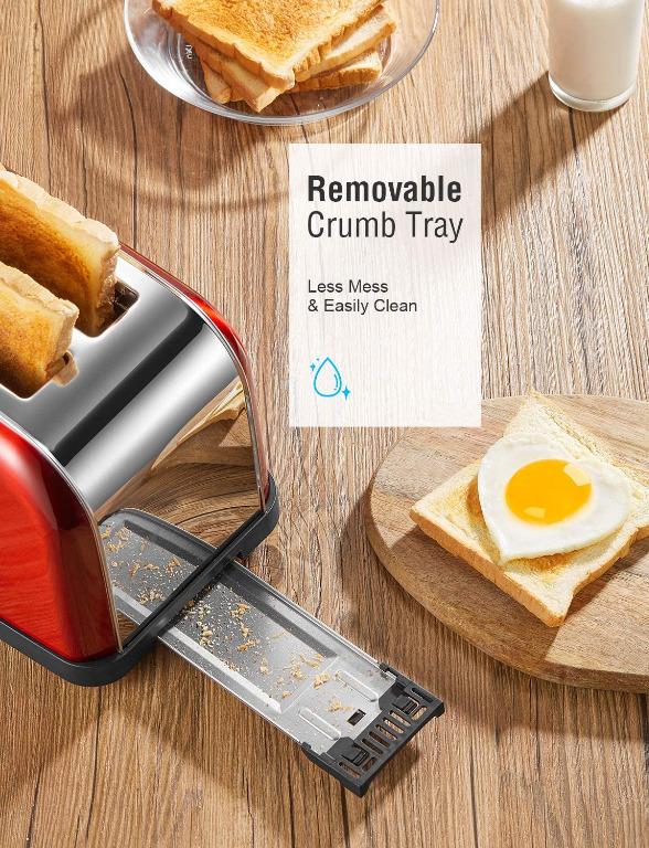 Kealive 4 Slice Toaster, Extra Wide Slot Stainless Steel Toaster with ...