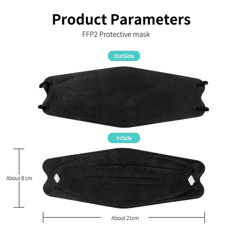 Kn95 Fish Shape Mask Black Masks, Health & Nutrition, Face Masks & Face ...