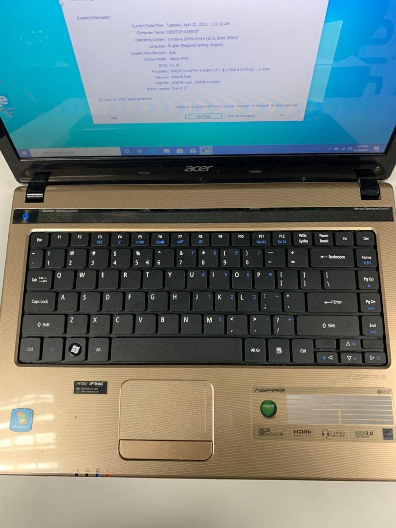 Laptop Acer Aspire 4752, Computers & Tech, Laptops & Notebooks on Carousell