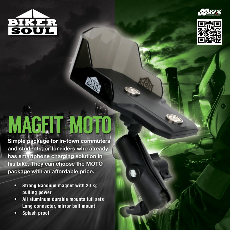 Magfit Magnetic Phone Holder and Mount for Motorcycle (Full Set ...