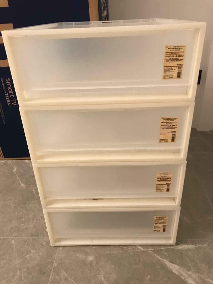 Muji Stackable Drawers x 4, Furniture & Home Living, Home Improvement ...