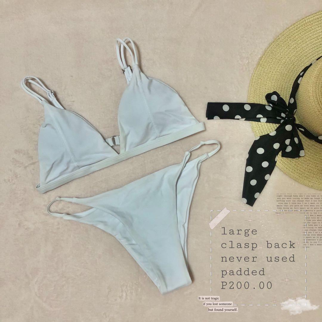 plain white bikini, Women's Fashion, Swimwear, Bikinis & Swimsuits on ...