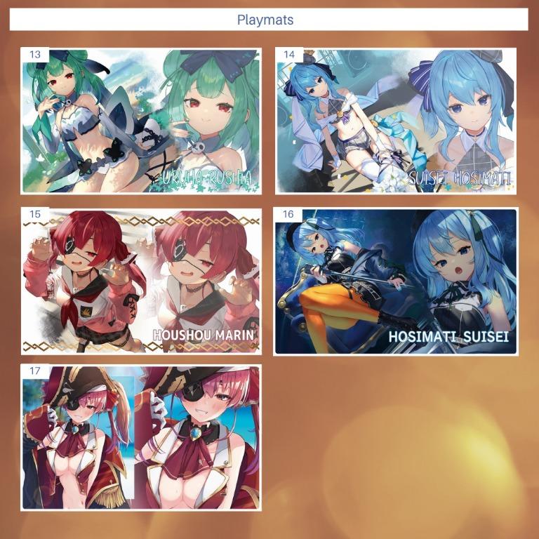 [PO] Comiket Hololive Card Sleeves & Playmats (Aqua, Fubuki, Suisei, Lamy, Rushia, Marine, Gura ...
