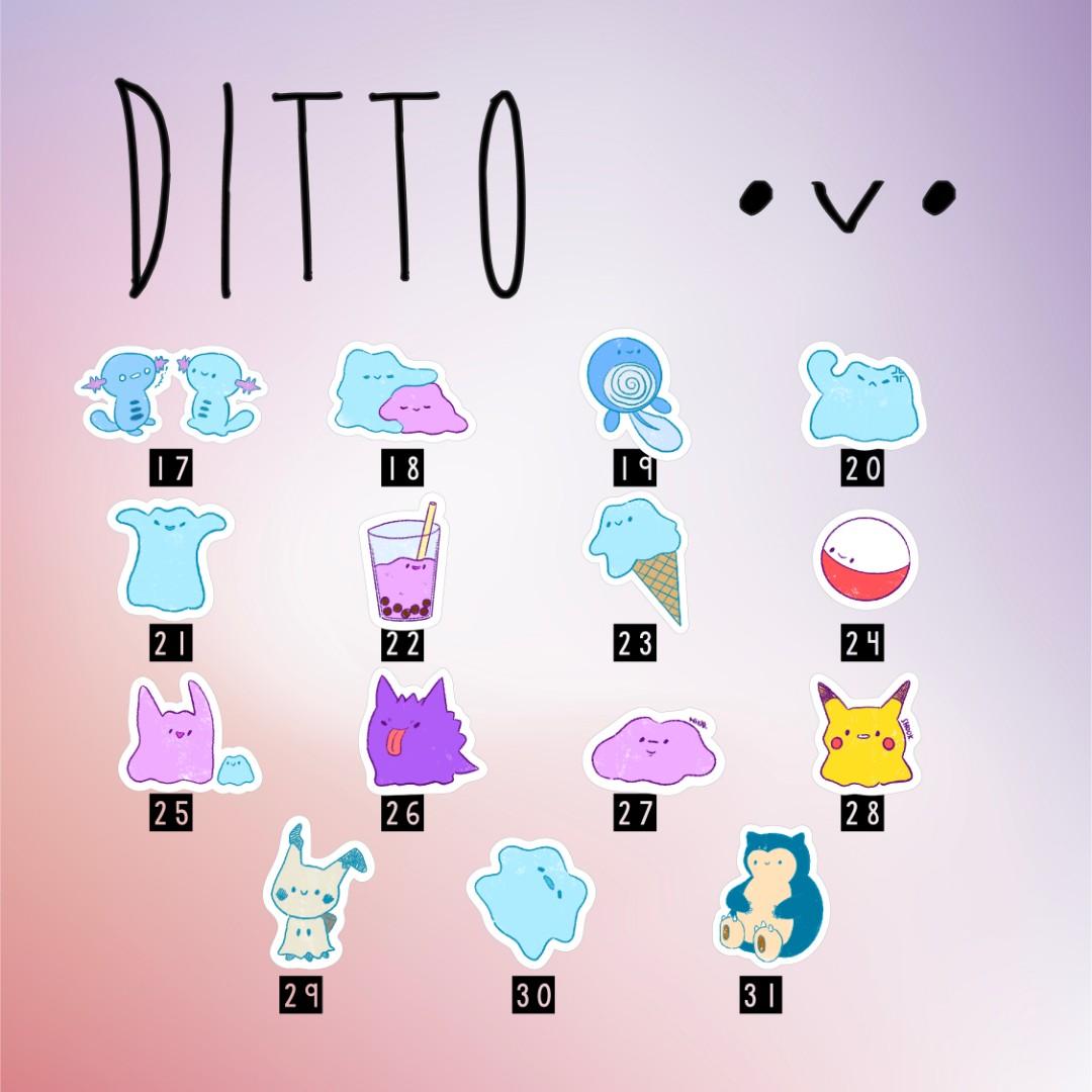 Pokemon Ditto Die-Cute Stickers, Hobbies & Toys, Stationery & Craft ...