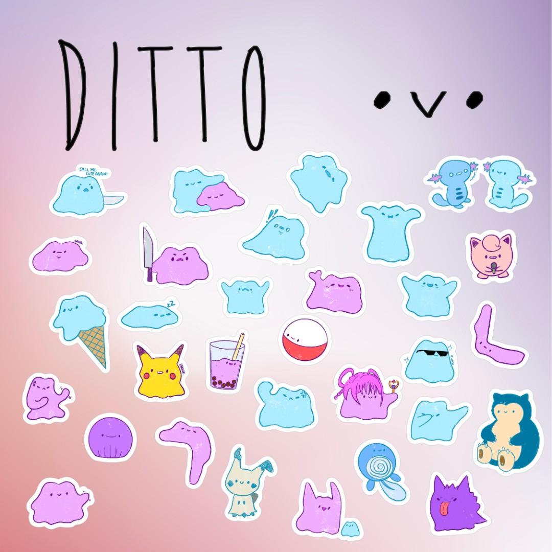 Pokemon Ditto Die-Cute Stickers on Carousell