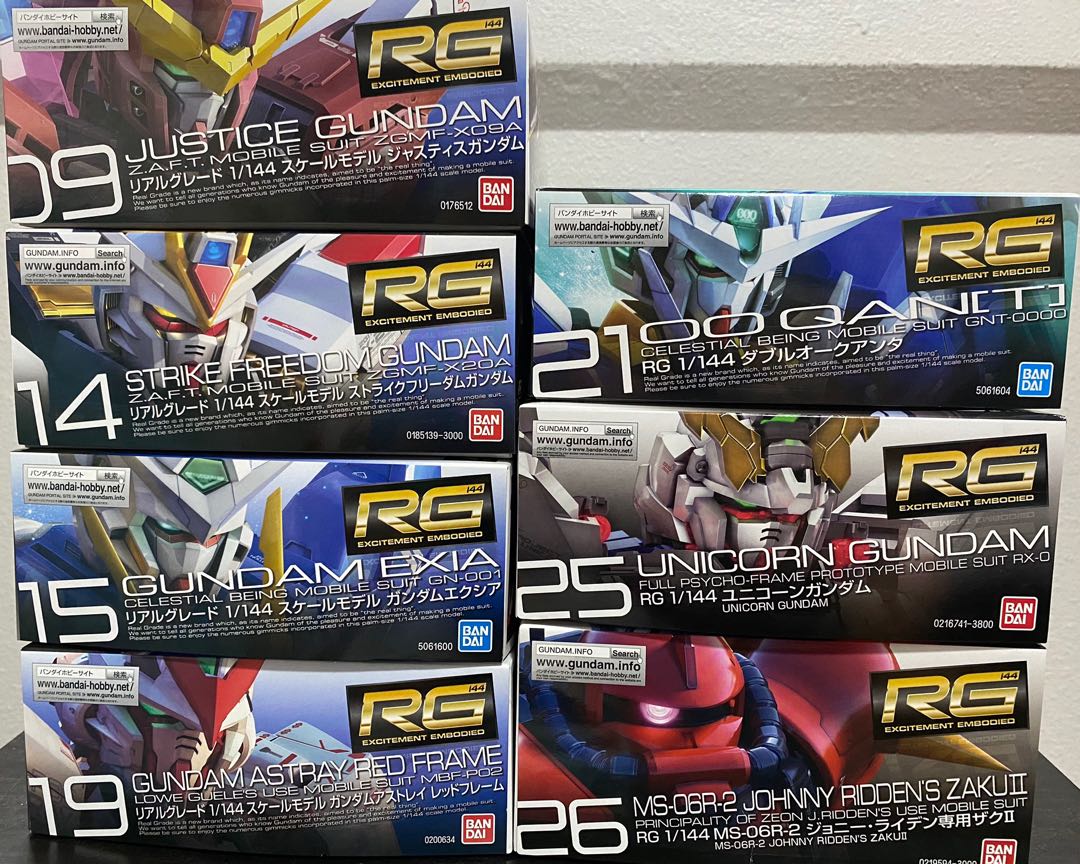 RG Gundam Gunpla Kits, Hobbies & Toys, Toys & Games on Carousell
