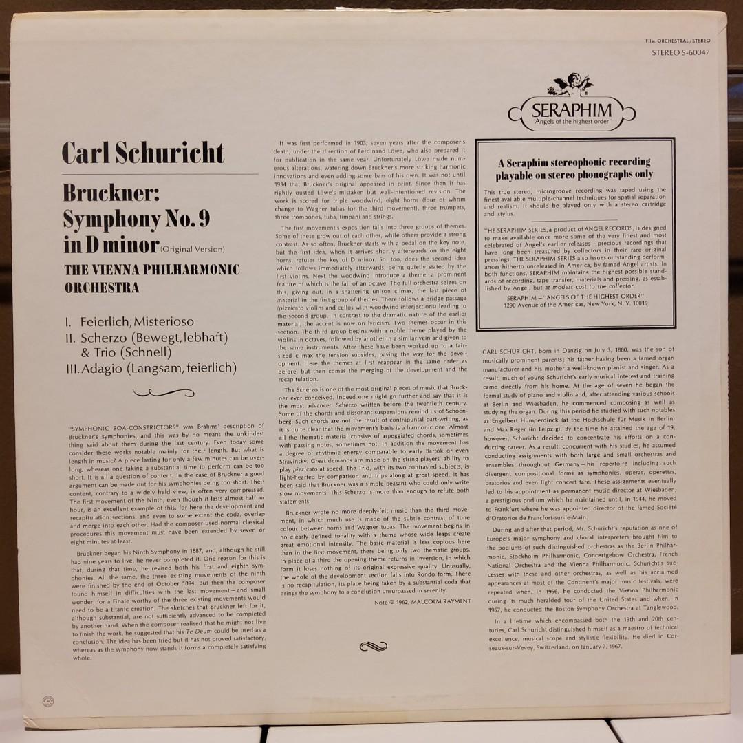 Schuricht conducts Bruckner Symphony 9 Classical Music Vinyl LP Record ...