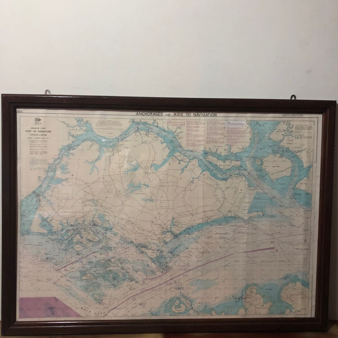 Singapore Nautical Chart Map Art, Hobbies & Toys, Stationery & Craft ...