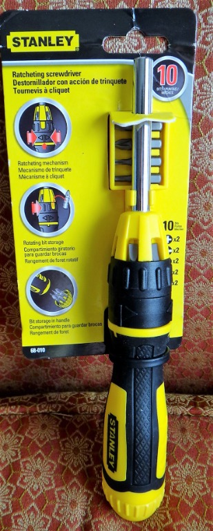 Stanley Racheting Screwdriver 10-Piece MultiBit 68-010 NewUSA ...