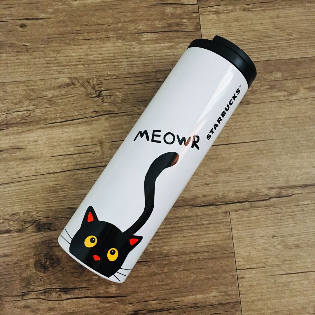 Starbucks Black Cat Stainless Steel Tumbler, Furniture & Home Living ...