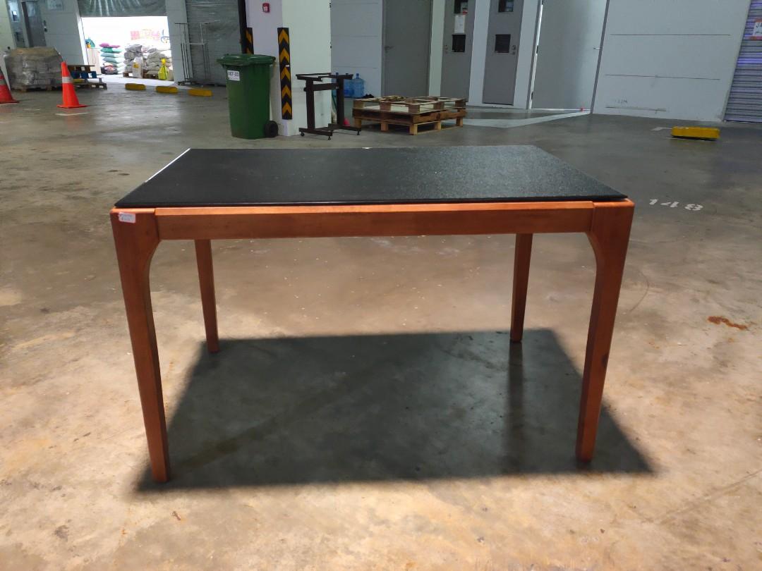 STEINER Dining Table with Tempered Glass Top, Furniture & Home Living ...