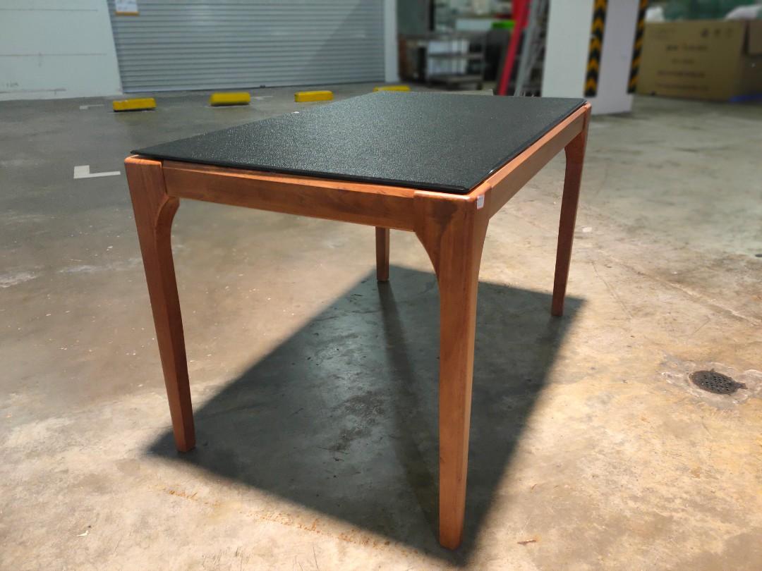 STEINER Dining Table with Tempered Glass Top, Furniture & Home Living ...