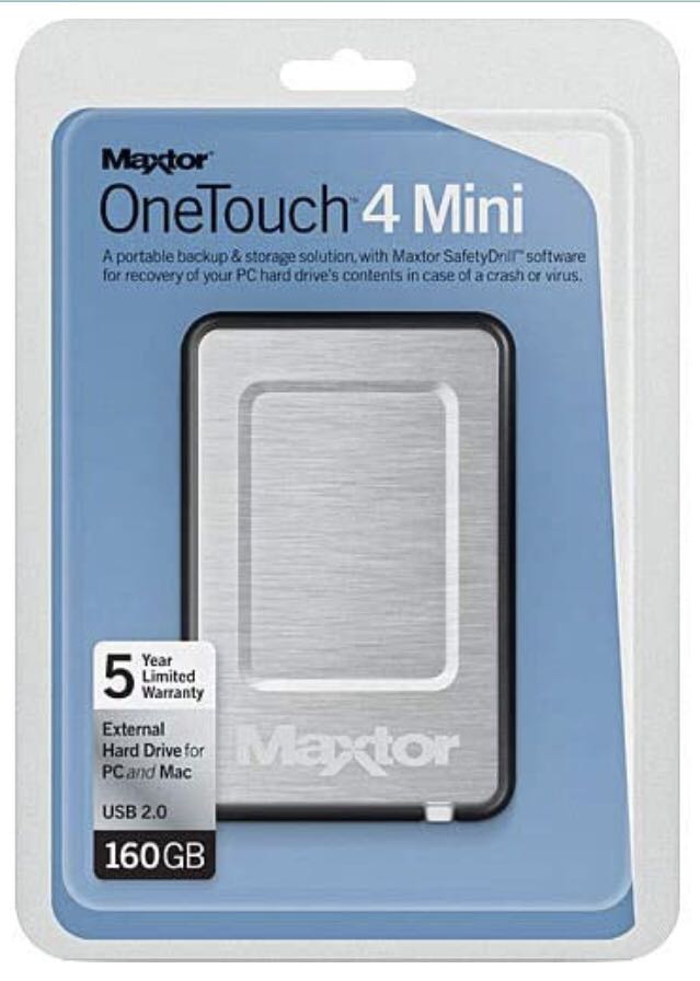 The Maxtor OneTouch 4 Mini Edition backup and storage hard drive ...