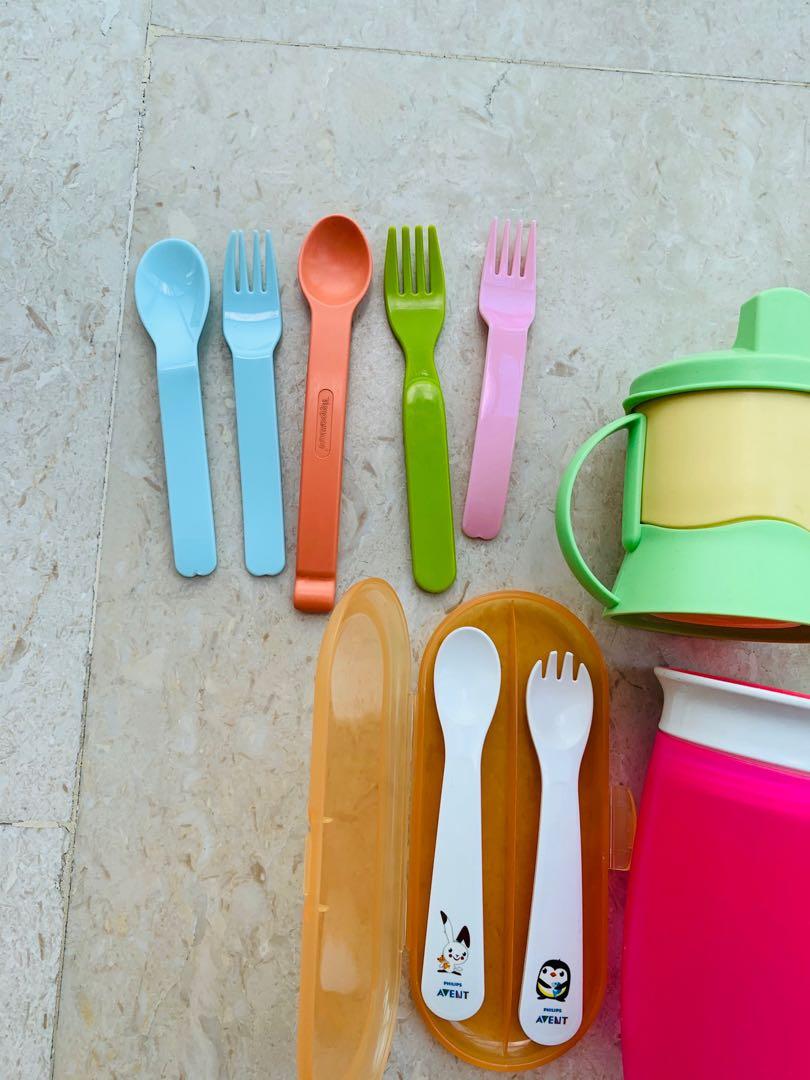 Tupperware and Munchkin baby bottles and utensils, Babies & Kids ...