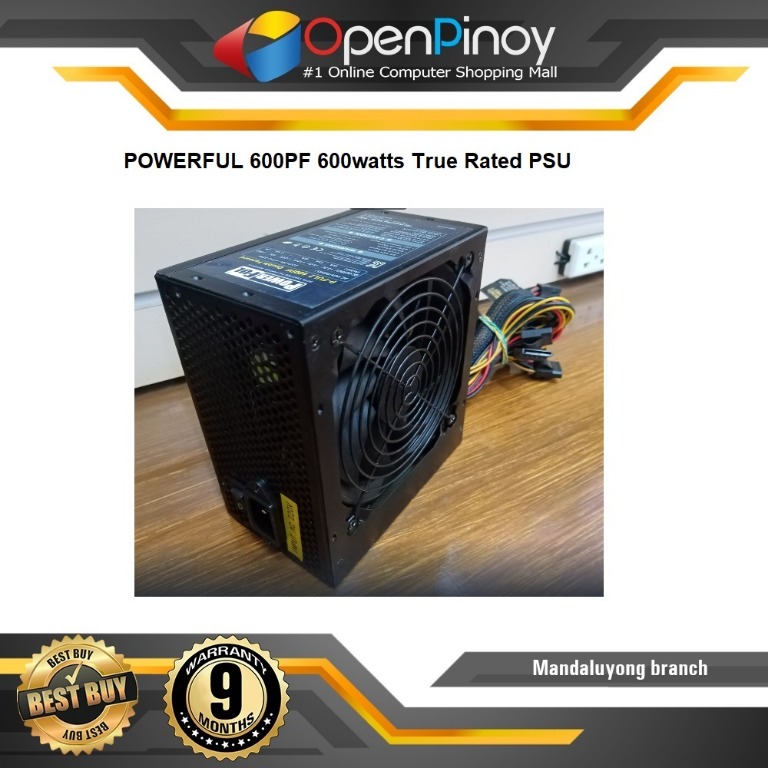 used POWERFUL 600PF 600 watts true rated korean black power supply / 9 ...