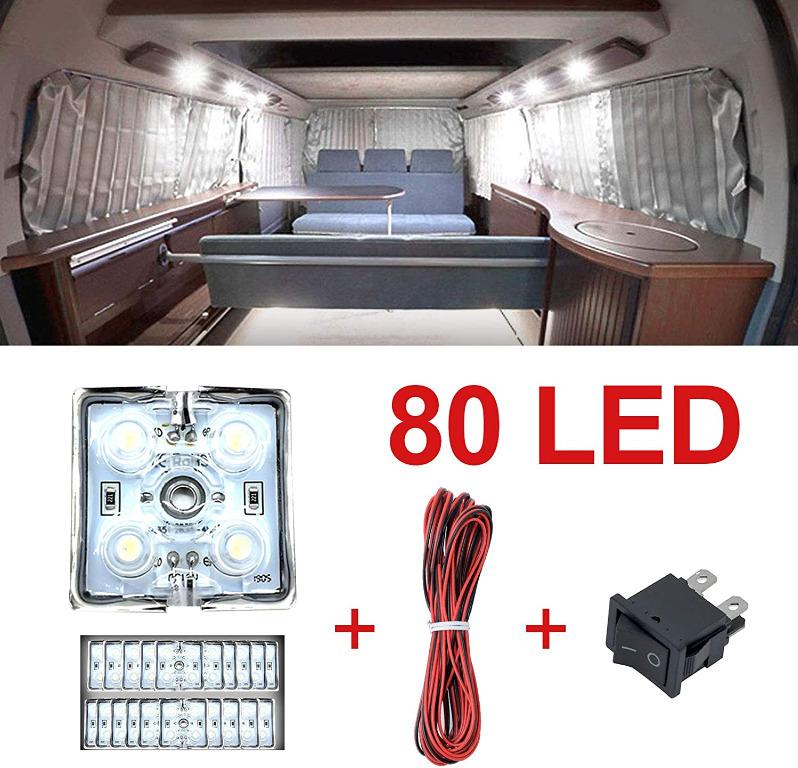 80 LEDs led light bar Van Interior Light Kits, LED Ceiling Lights Kit ...