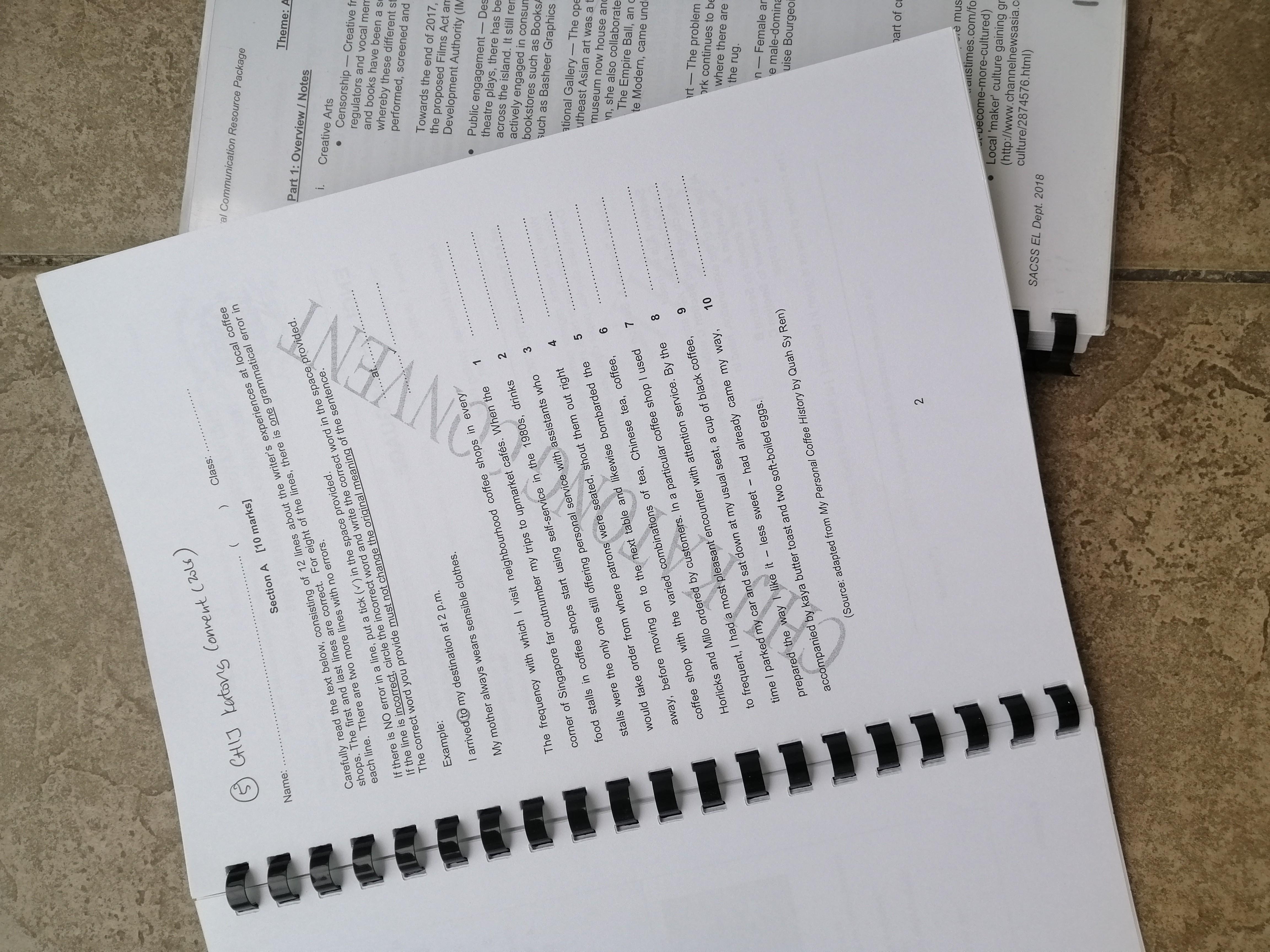 Bundle O Level English Oral Notes and Paper 1, Hobbies & Toys, Books ...