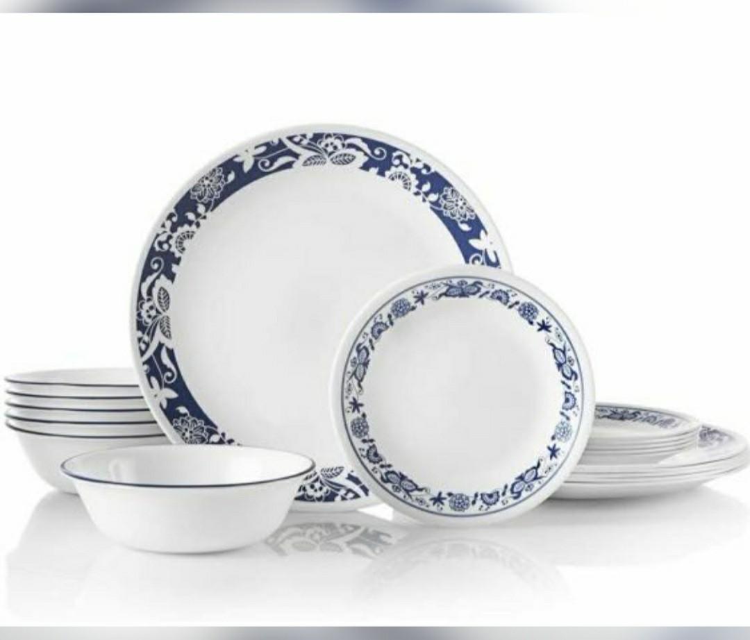 Corelle True blue 18 piece Dinnerware, Furniture & Home Living ...