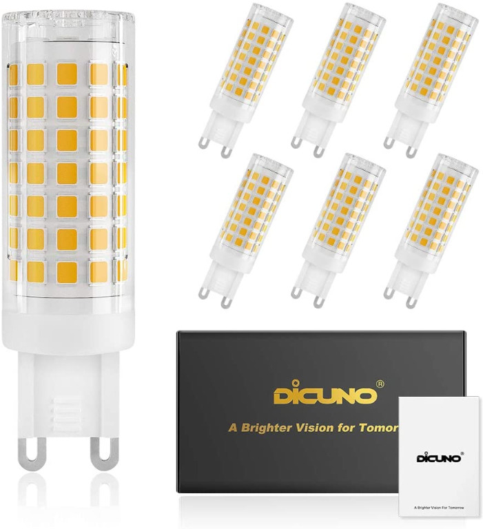 DiCUNO G9 LED Bulbs 4.5W Equivalent 50W, Warm White 3000K 450LM, AC 220-240V, Non-Dimmable ...