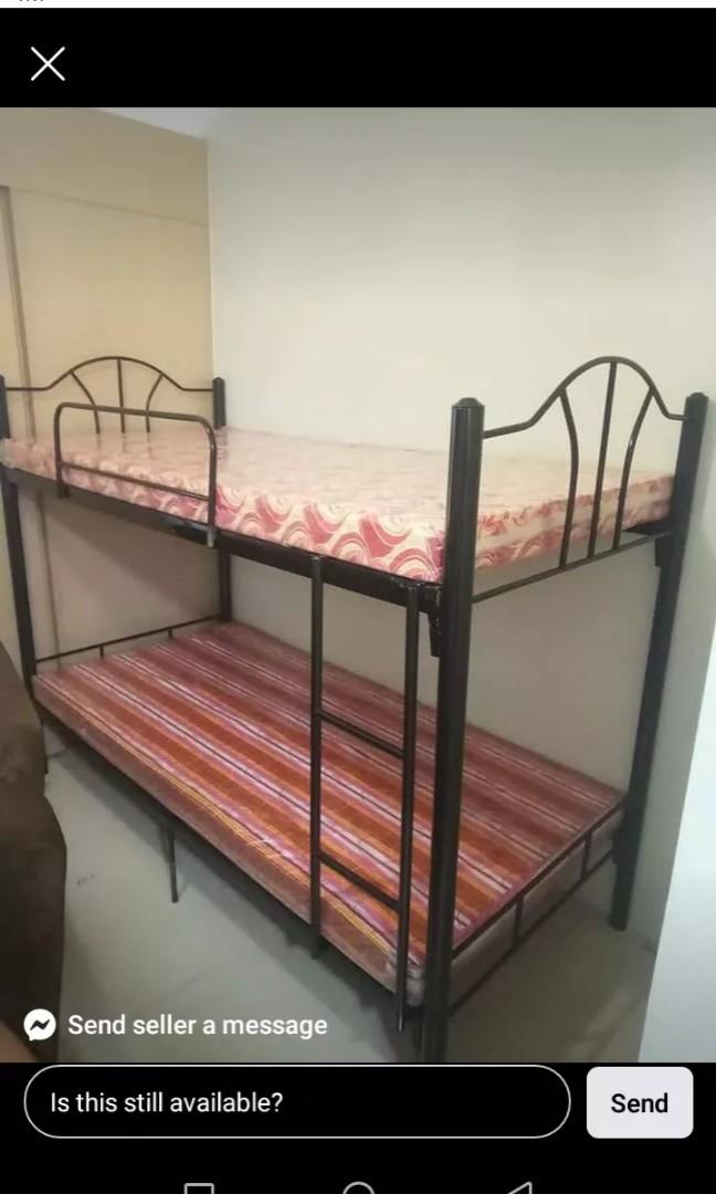 Double deck single size heavy duty brand new sale‼️, Furniture & Home ...