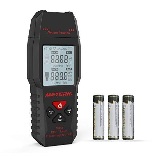 EMF Meter Meterk Electromagnetic Radiation Detector Digital LCD ...