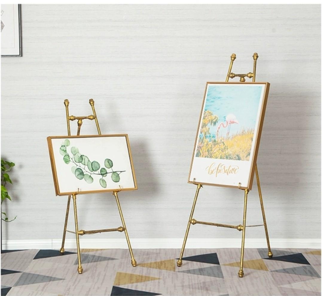 European Golden Bronze Easel stand, Hobbies & Toys, Stationery & Craft ...