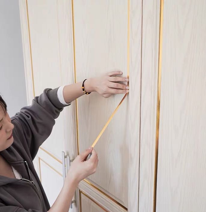 Gold line sticker for past wallpaper floor wardrobe carbine, Furniture ...