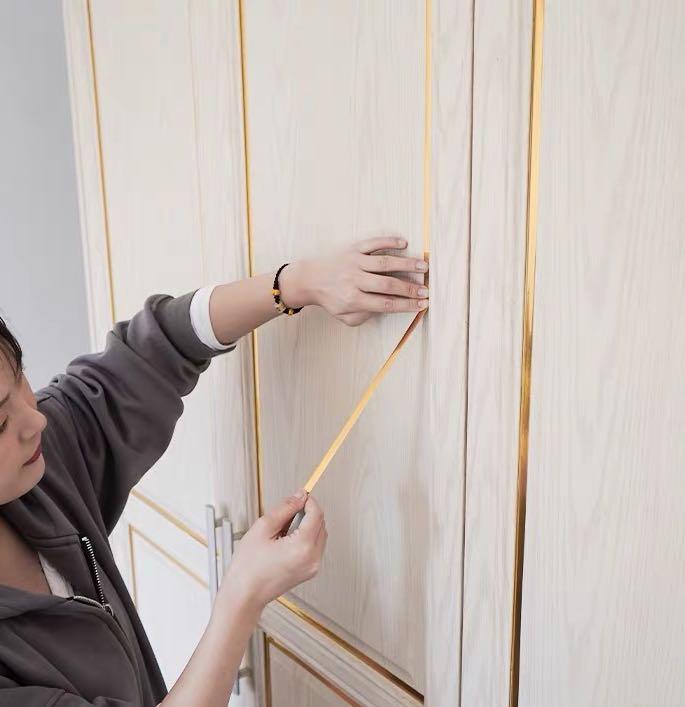 Gold line sticker for past wallpaper floor wardrobe carbine, Furniture ...