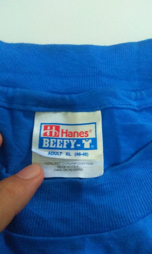 Hanes Beefy Vintage Tshirt 90s, Fesyen Pria, Pakaian , Atasan di Carousell