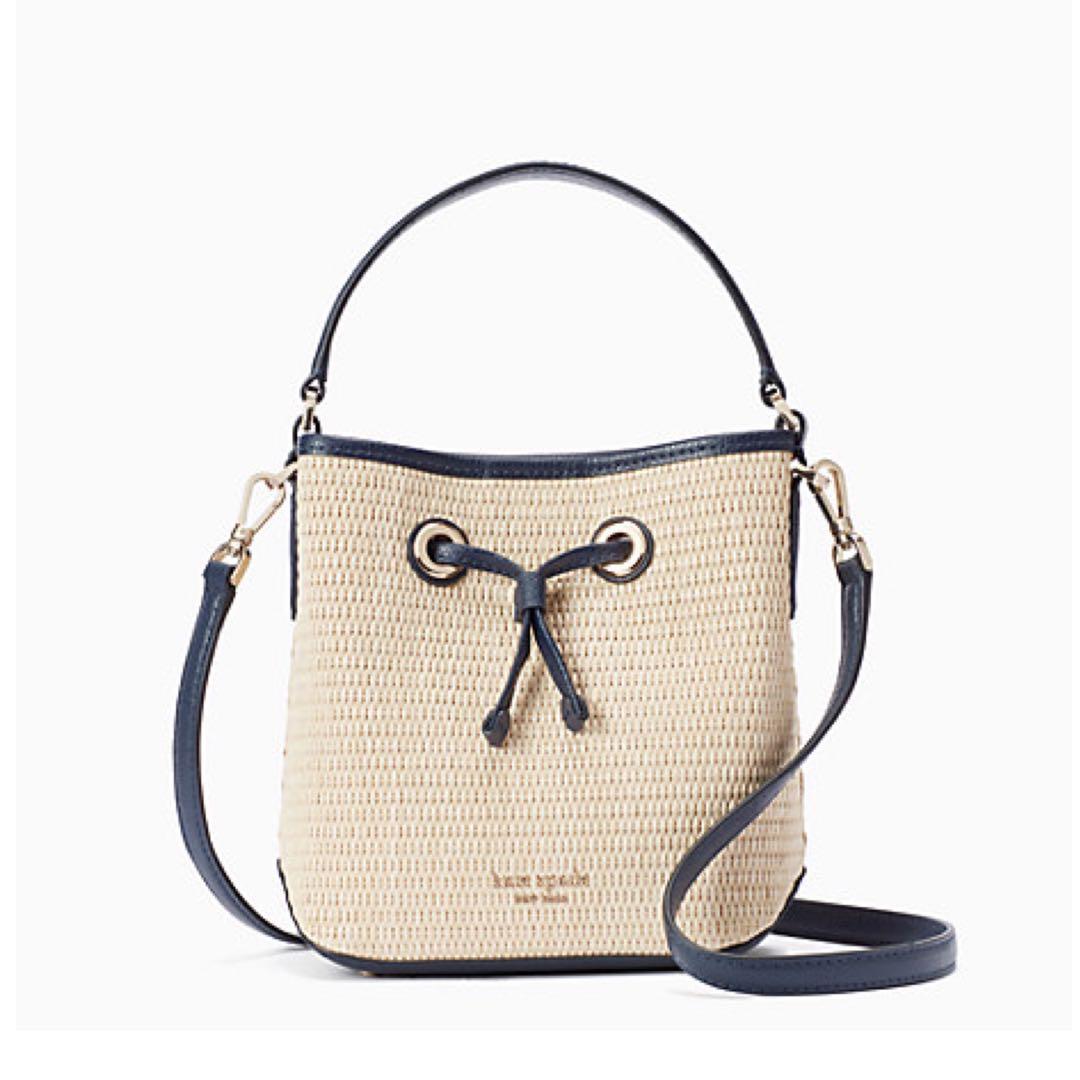 LAST PIECE INSTOCK Kate Spade Eva Small Straw Bucket Bag Handbag ...
