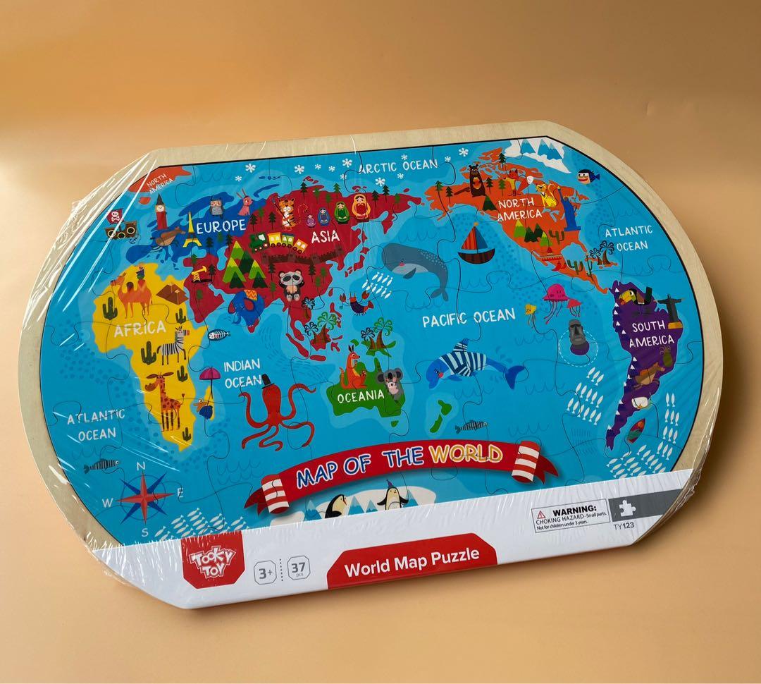 Jigsaw puzzle Wooden Large World Map , Hobbies & Toys, Toys & Games on ...