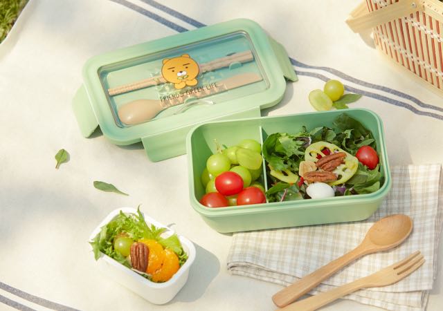 Kakao Green Life Ryan Lunch Box 食物午餐盒 飯盒, 傢俬＆家居, 廚具和餐具, 食物整理及儲存 - Carousell