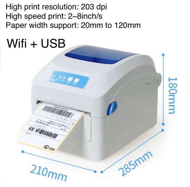 Label Printer (Gprinter) 120mm Wifi + USB Thermal Shipping Label ...