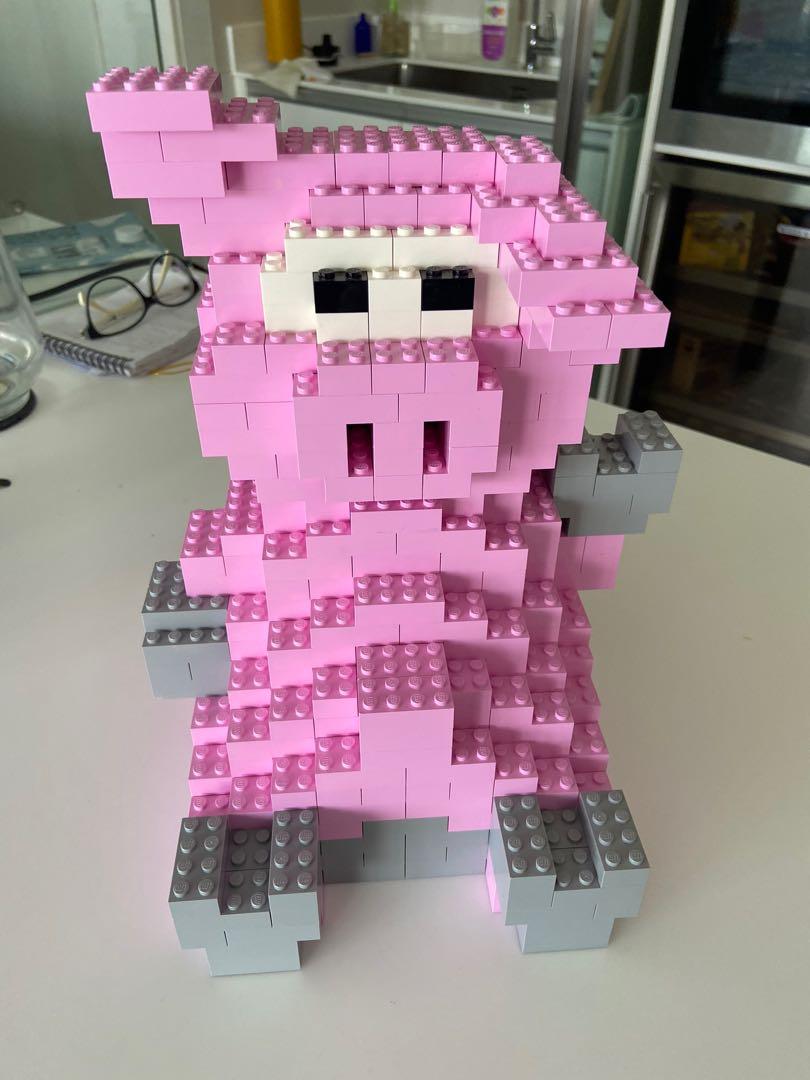LEGO brick built Pig, Hobbies & Toys, Toys & Games on Carousell
