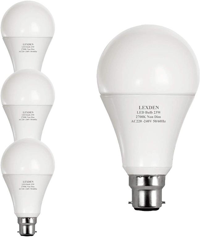 LEXDEN 23W LED Light Bulb Bayonet B22, Elegant Warm White 2700K ...