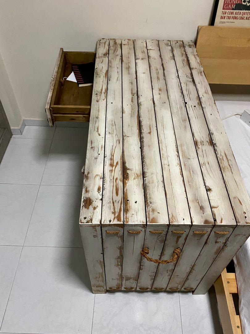 Light wood work table Custom-made with two drawers, Furniture & Home ...