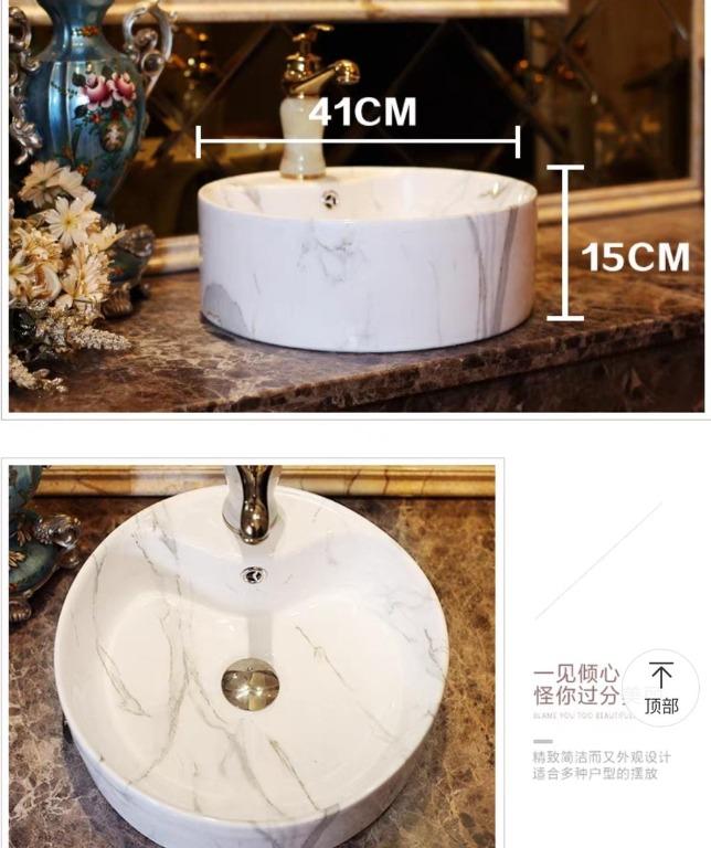 MARBLE COUNTER TOP BASIN, Furniture & Home Living, Bathroom & Kitchen ...