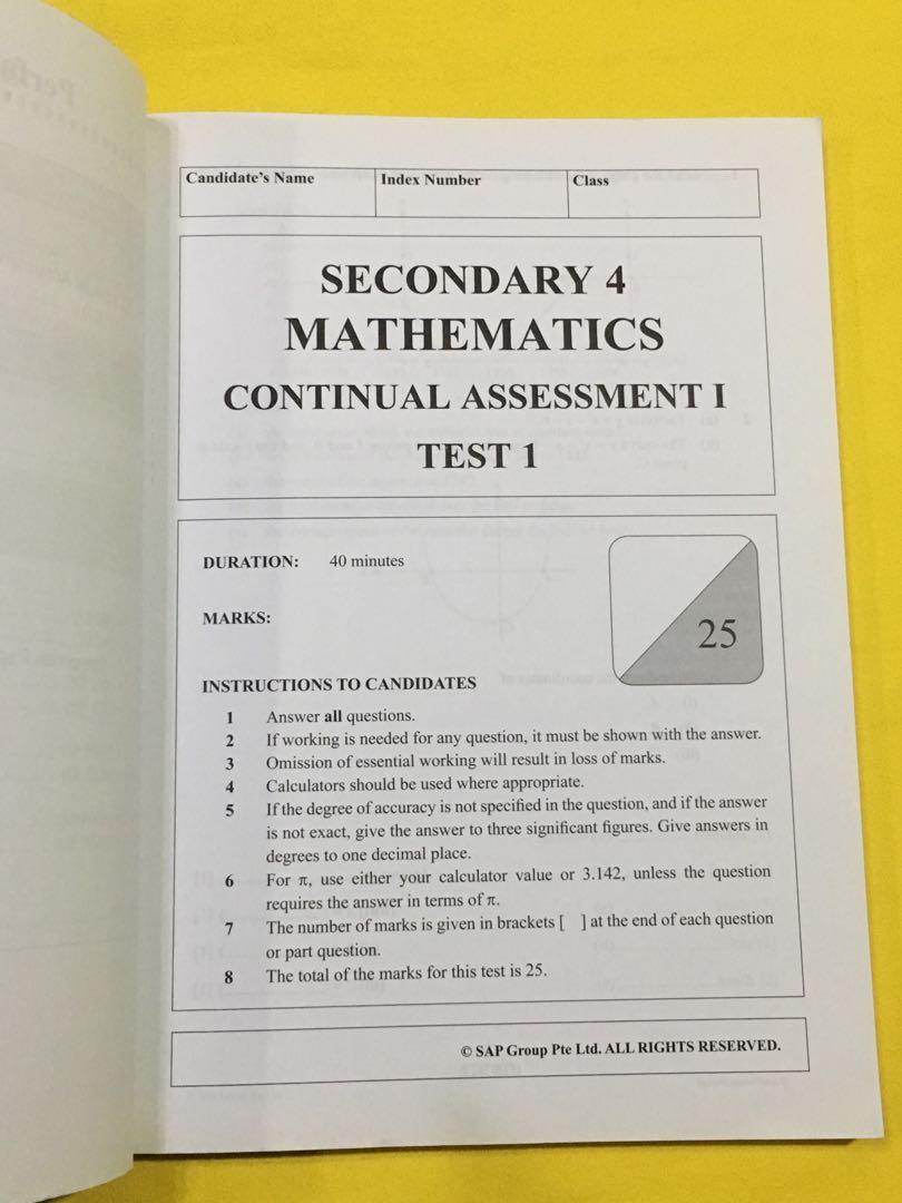 Math Conquest Continual Semestral Assesment - Secondary 4 - New ...