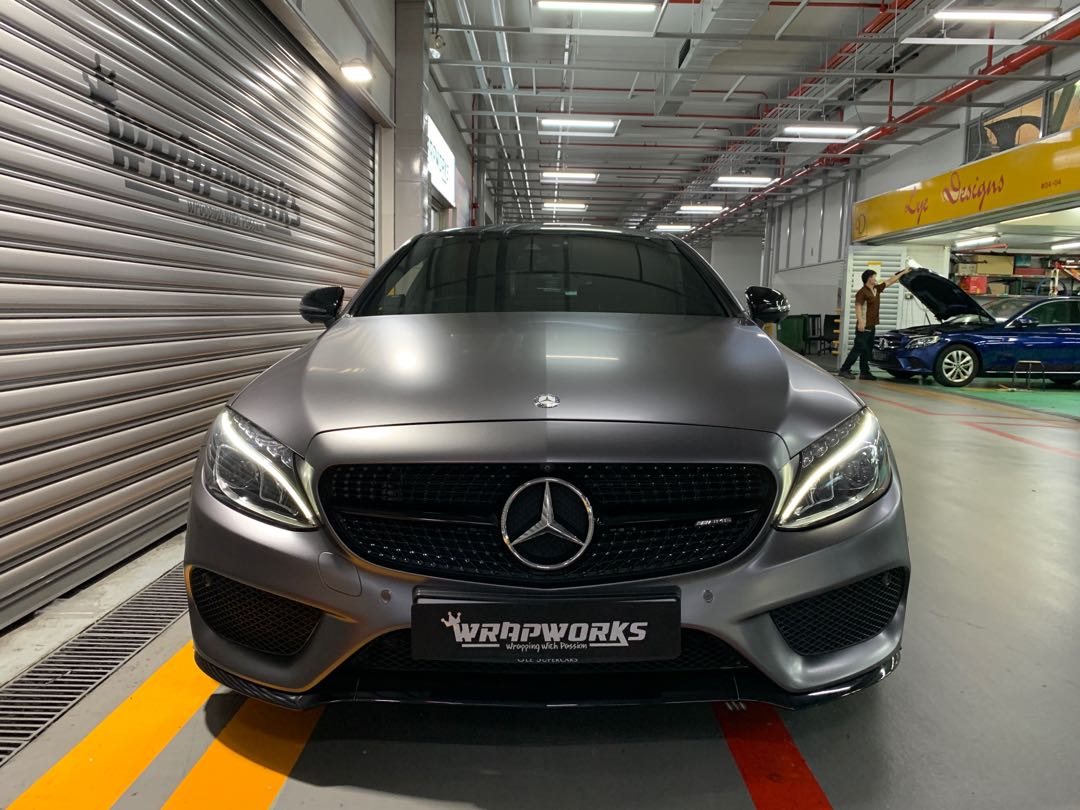 Mercedes AMG C43 full wrap 3M Satin Dark Grey, Car Accessories ...