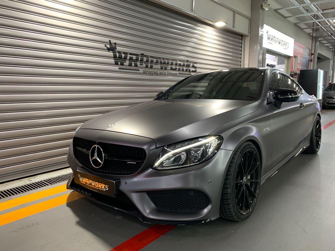 Mercedes AMG C43 full wrap 3M Satin Dark Grey, Car Accessories ...