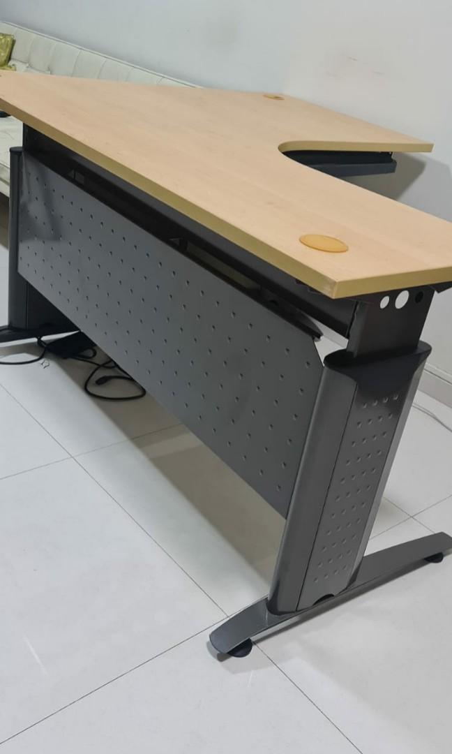 Office Table w privacy screen, Furniture & Home Living, Furniture ...
