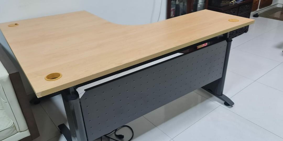 Office Table w privacy screen, Furniture & Home Living, Furniture ...