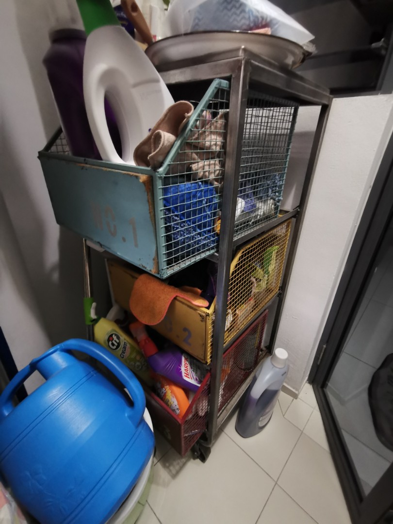 Old sch design metal rack, Furniture & Home Living, Furniture, Shelves ...