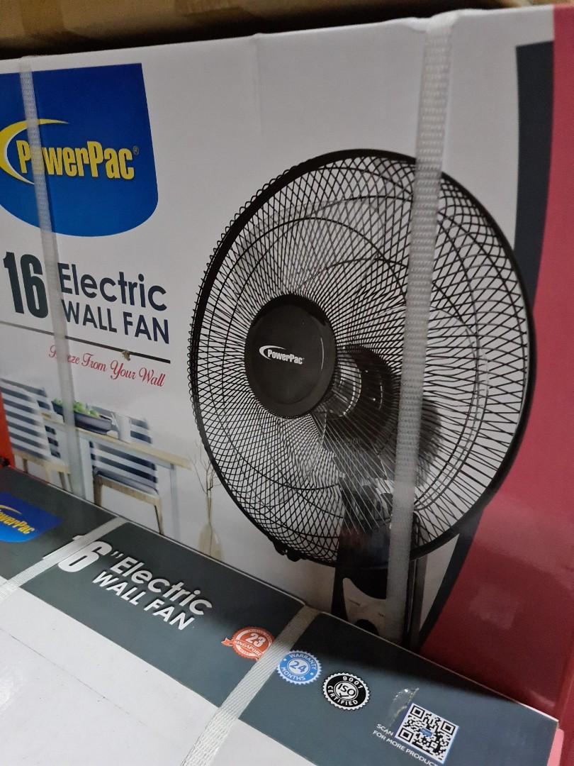 Powerpac 16" wall fan, Furniture & Home Living, Lighting & Fans, Fans ...