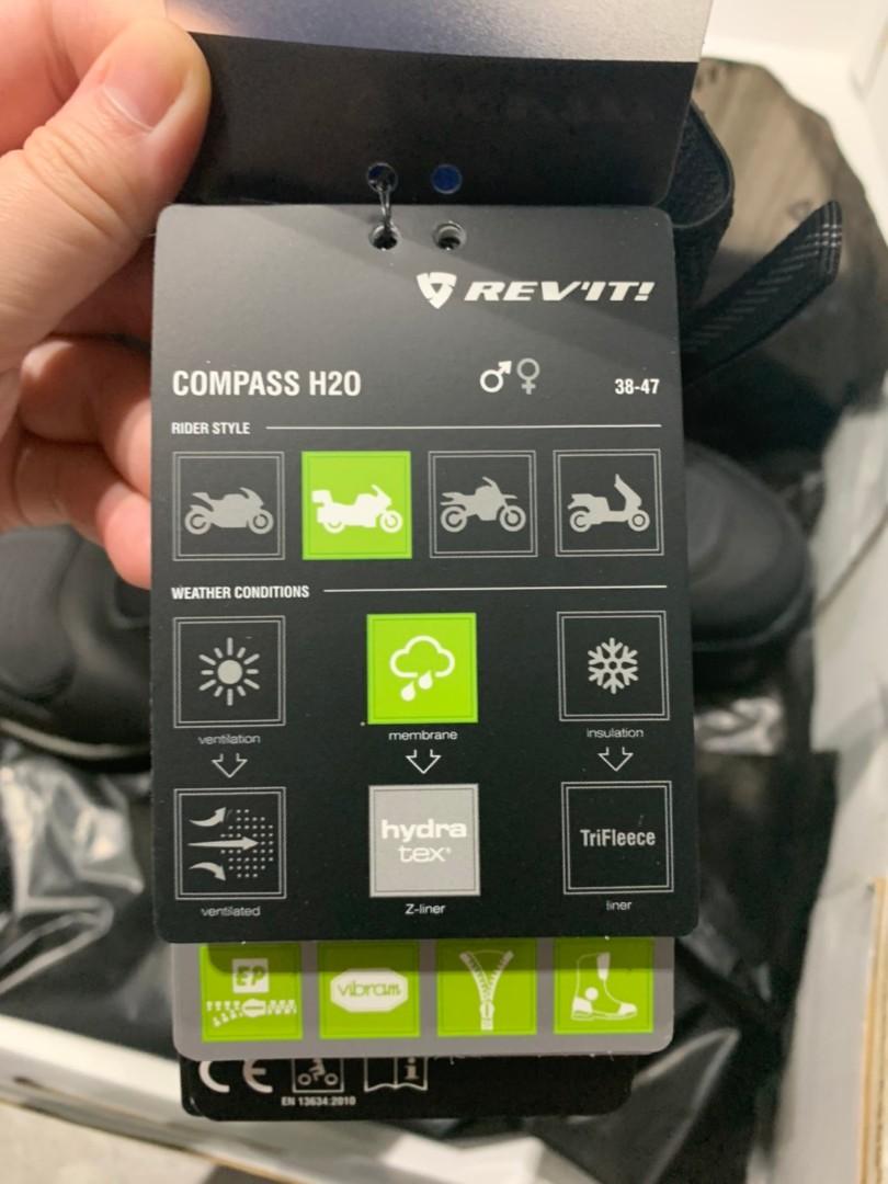 REV'IT Compass H20 Riding Boots, Motorcycles, Motorcycle Apparel on Carousell
