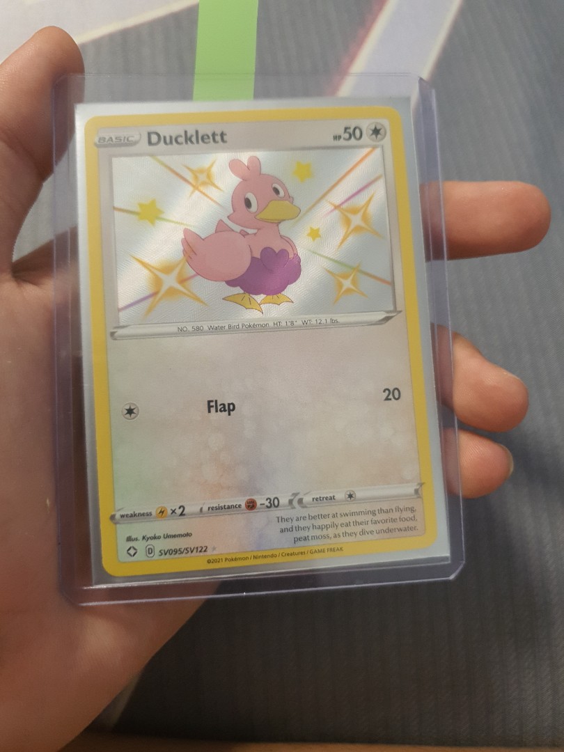 Pokemon Tcg Shiny Vault Ducklett-SV095/122, Hobbies & Toys, Toys ...