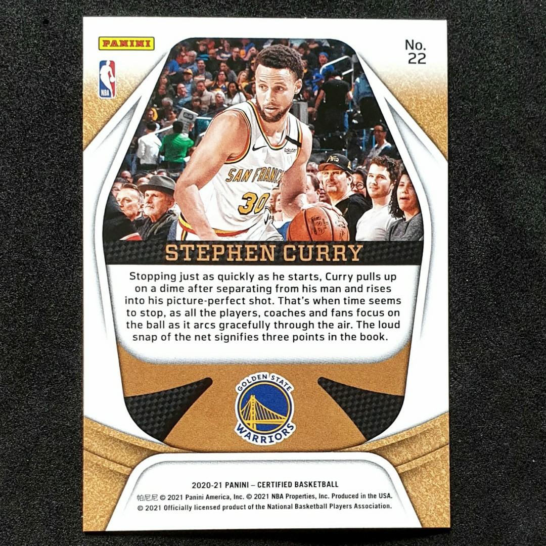 Steph Curry Panini Certified 2020-21 Gold Team NBA Cards, Hobbies ...
